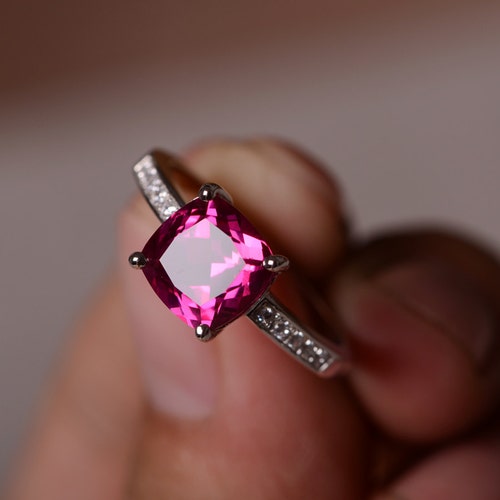 Gemstone Ruby Ring for Women Sterling Silver Ring - Etsy