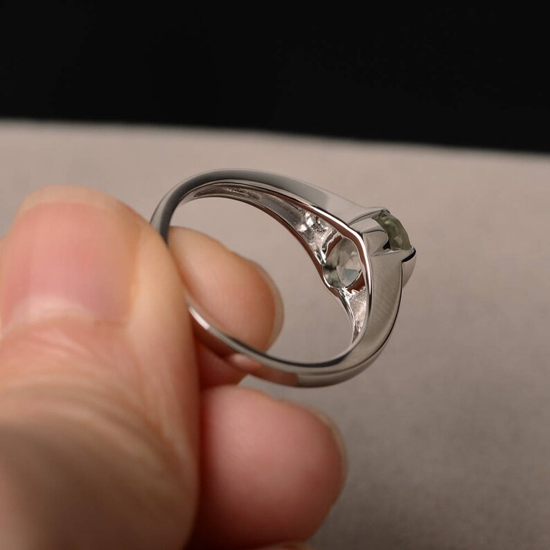 Oval Cut Gemstone Promise Ring Natural Green Amethyst Ring - Etsy