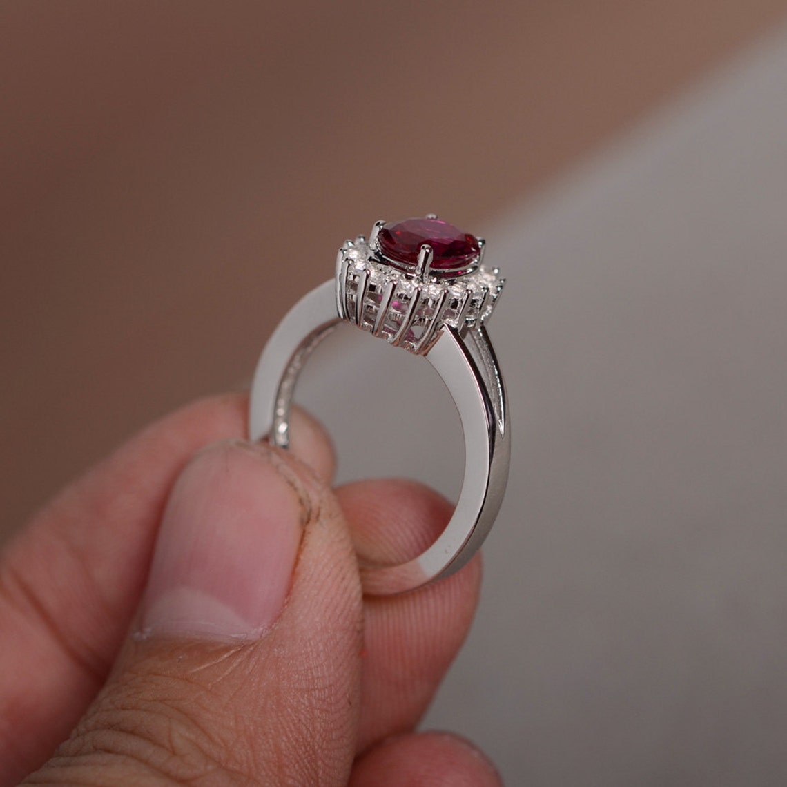 Red Ruby Ring Gemstone Sterling Silver Fine Ring Promise Ring - Etsy UK