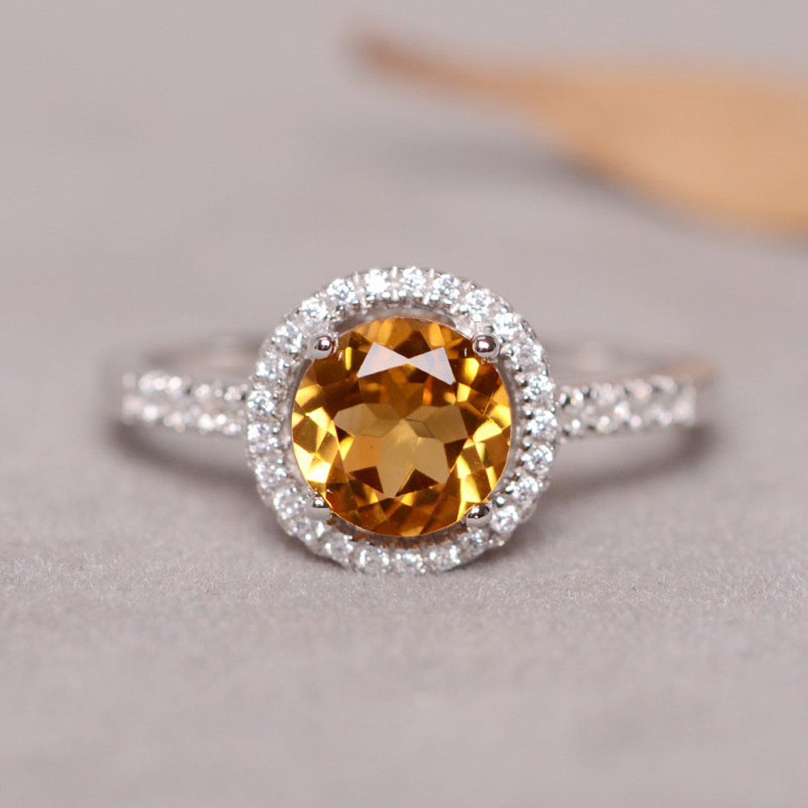 Natural Citrine Ring for Women Real Natural Stone & Sterling - Etsy