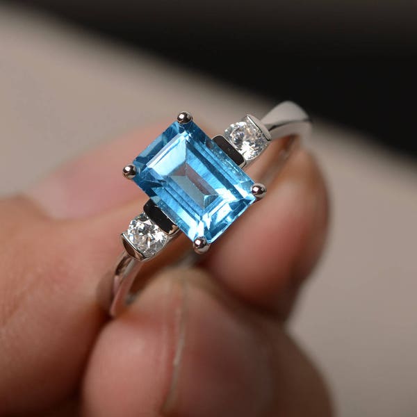 Blue Topaz Ring - Etsy