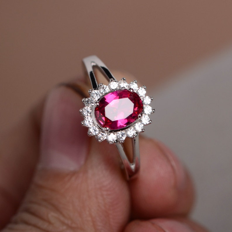 Red Ruby Ring Gemstone Sterling Silver Fine Ring Promise Ring - Etsy UK