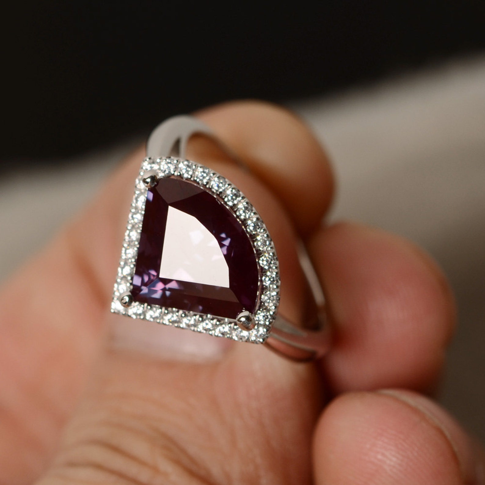 Lab Alexandrite Ring Gemstone Ring Unique Ring | Etsy