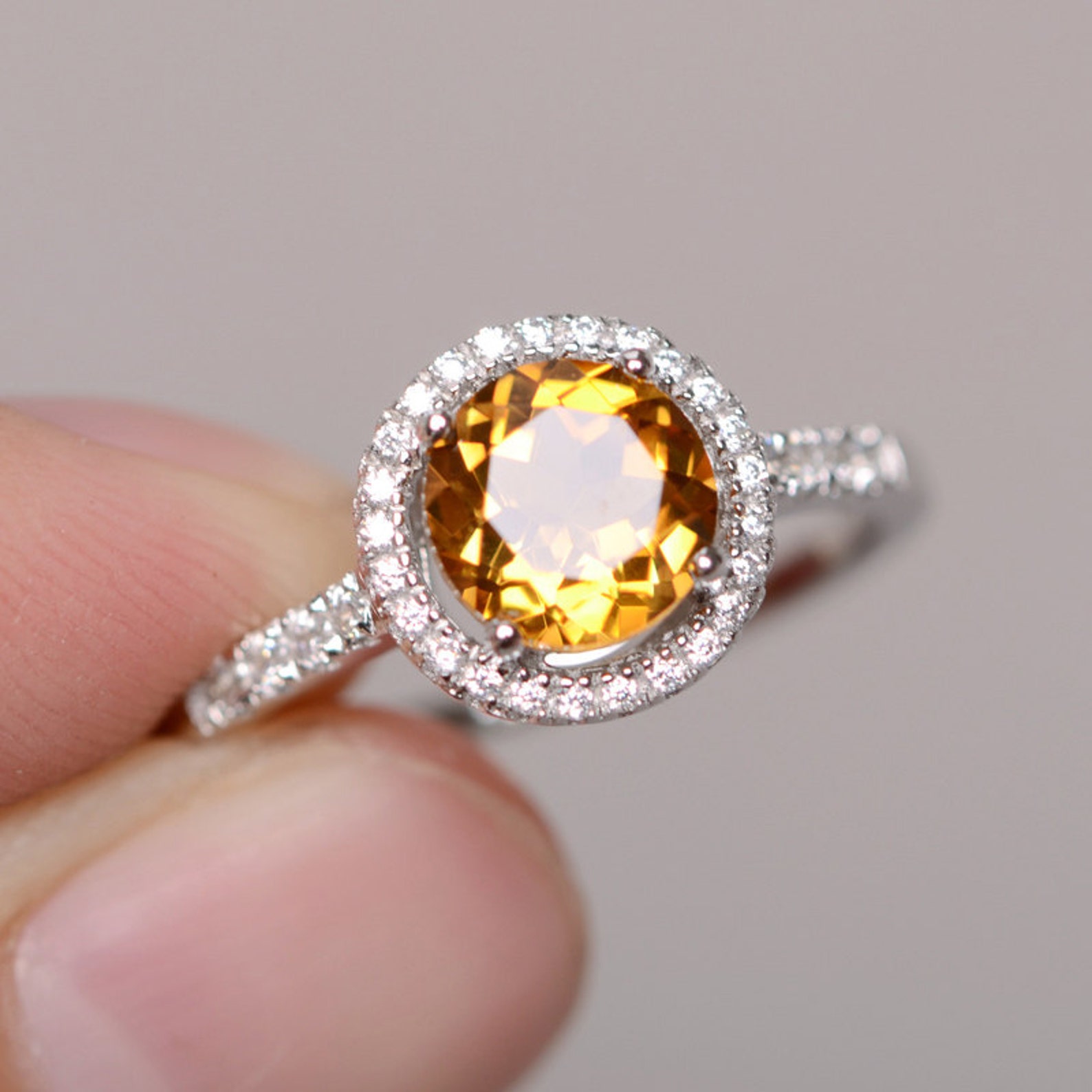 Natural Citrine Ring for Women Real Natural Stone & Sterling - Etsy