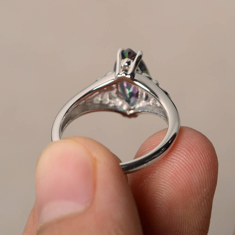 Real Mystic Topaz Rings Rainbow Topaz Rings Proposal Rings - Etsy