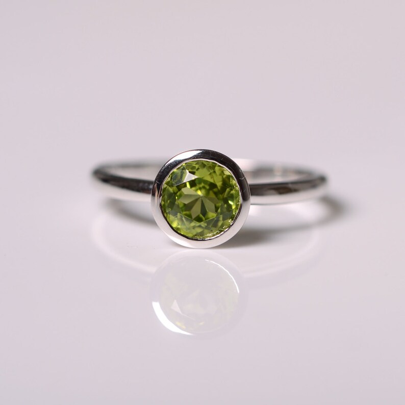 Sterling Silver Peridot Ring Silver Natural Peridot Jewelry - Etsy