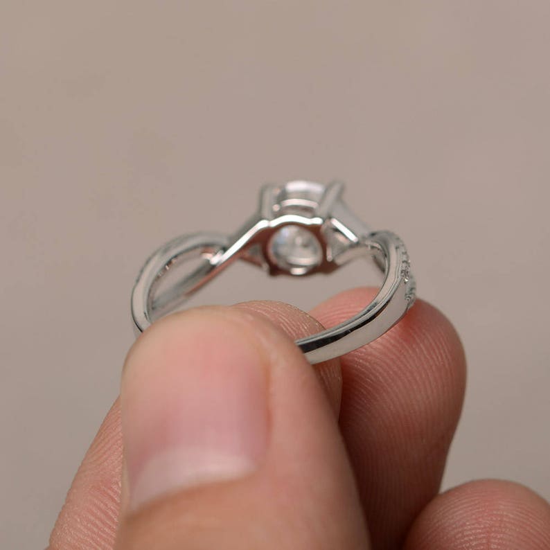 Cubic Zirconia Rings Engagement Rings Round Cut Ring Sterling | Etsy
