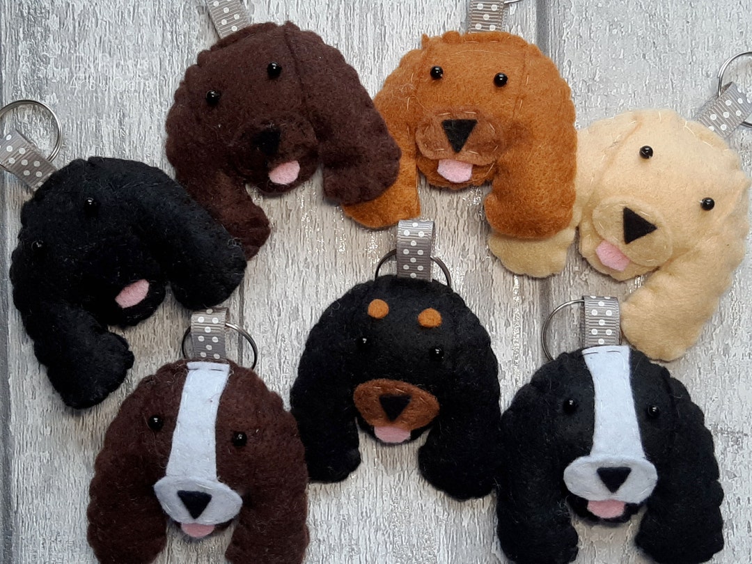 Felt Cocker Spaniel Keyring, Animal Keyring, Felt Dog Keyring, Cocker ...