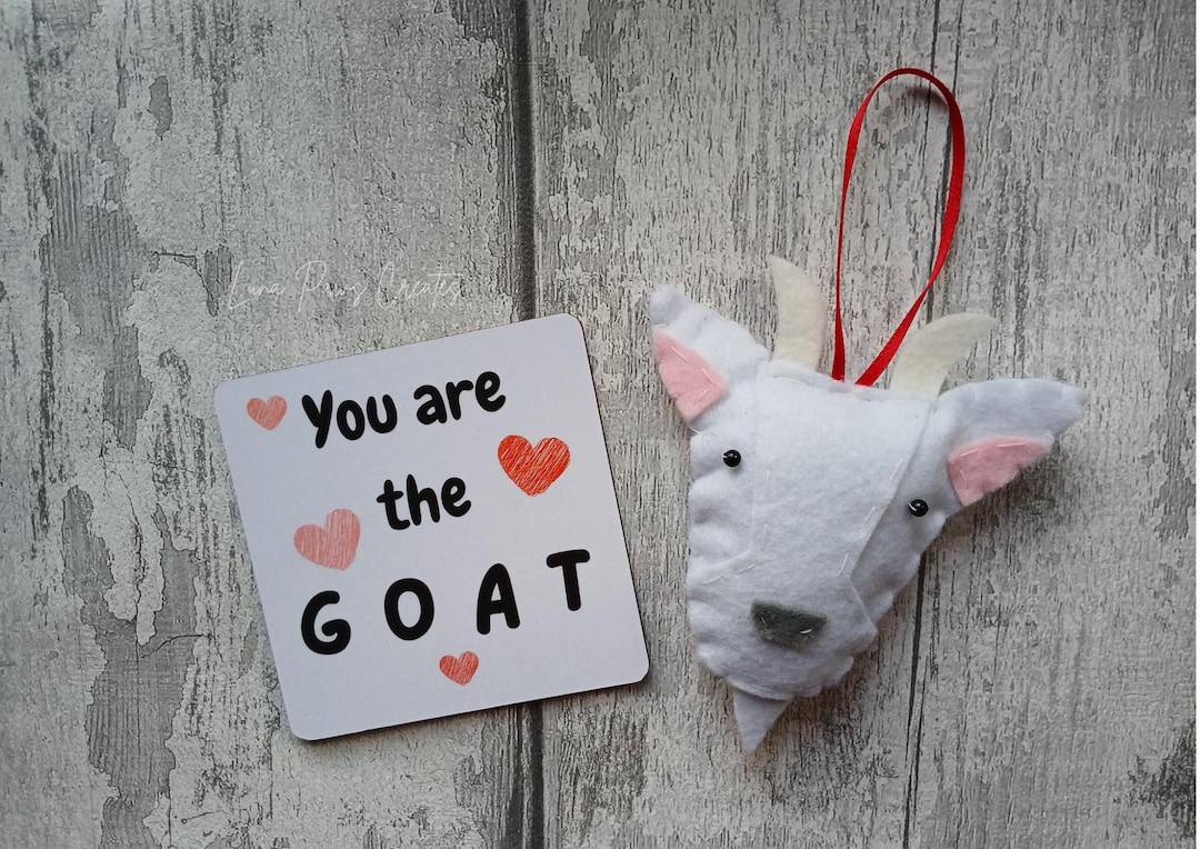 Valentine's Felt Goat Ornament, Funny Goat Gift, Novelty Goat Valentine ...