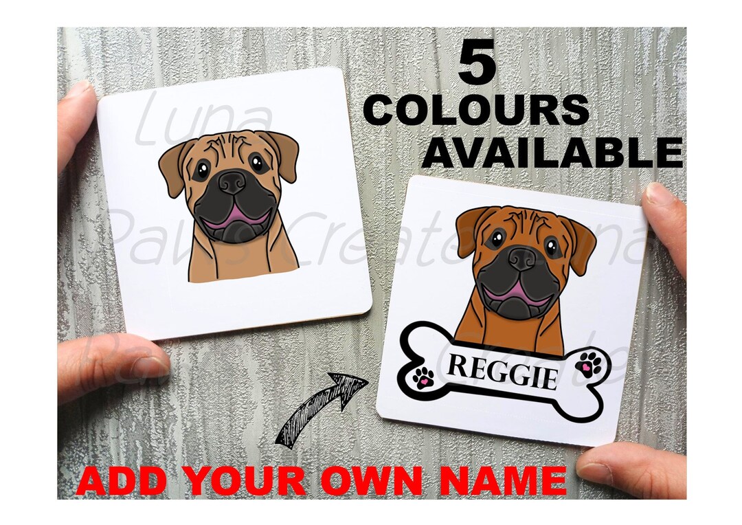 Boerboel Coaster, Custom Dog Coaster Boerboel Personalised Dog Gifts ...