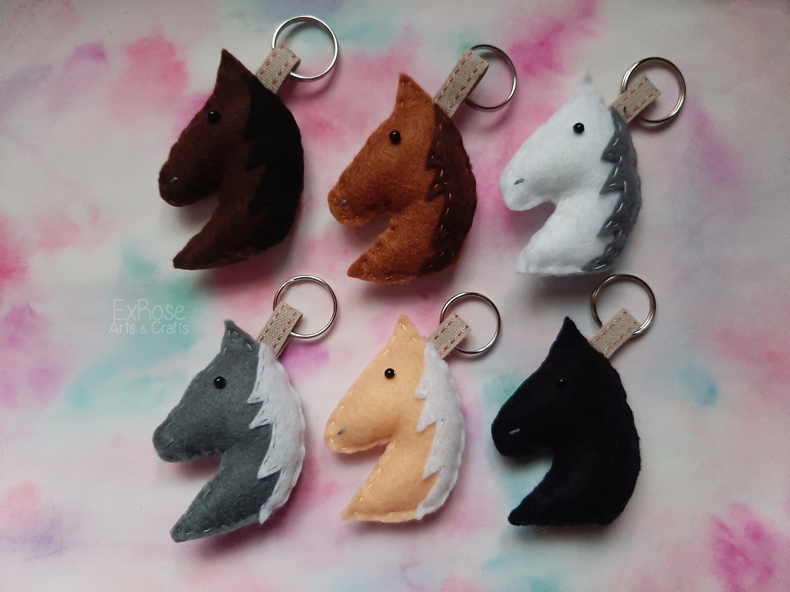 Horse Keyring Handmade Felt Animal Keyring Animal Keyrings | Etsy