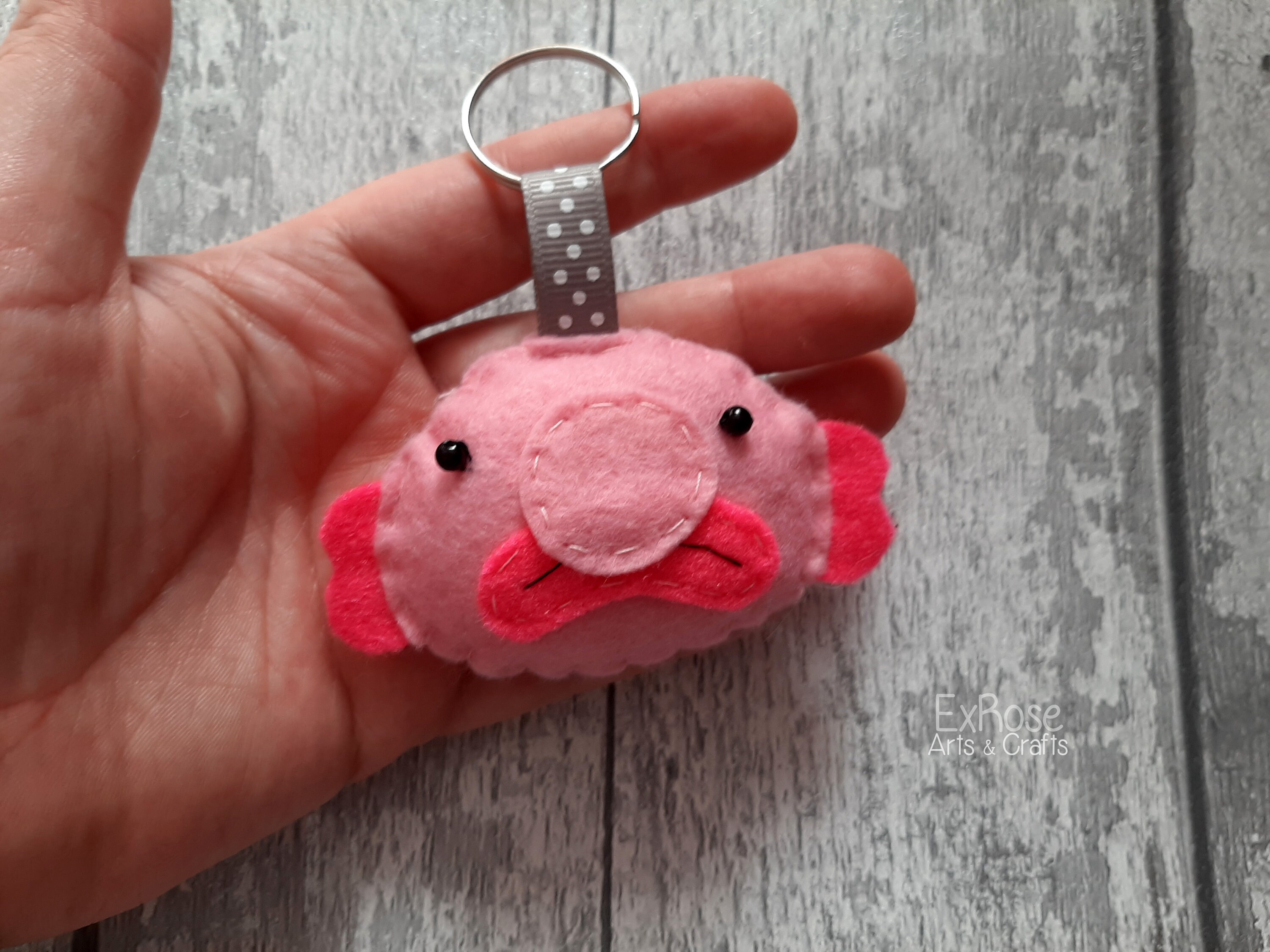 Felt Blobfish Keyring Felt Animal Keyring Blobfish Gifts | Etsy