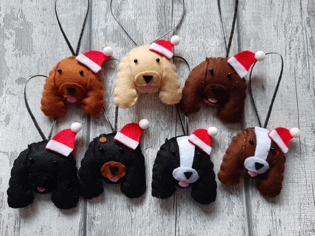 Cocker Spaniel Decoration, Felt Dog Hanging Christmas Decoration ...