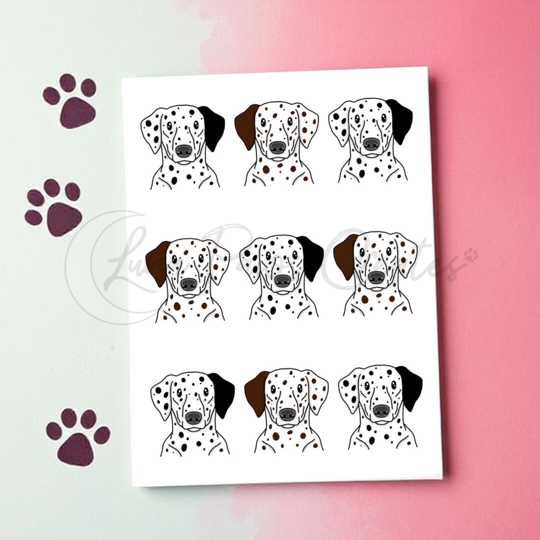 Dalmatian Greetings Card, Dalmatian Lover Card, Dog Print Greetings ...