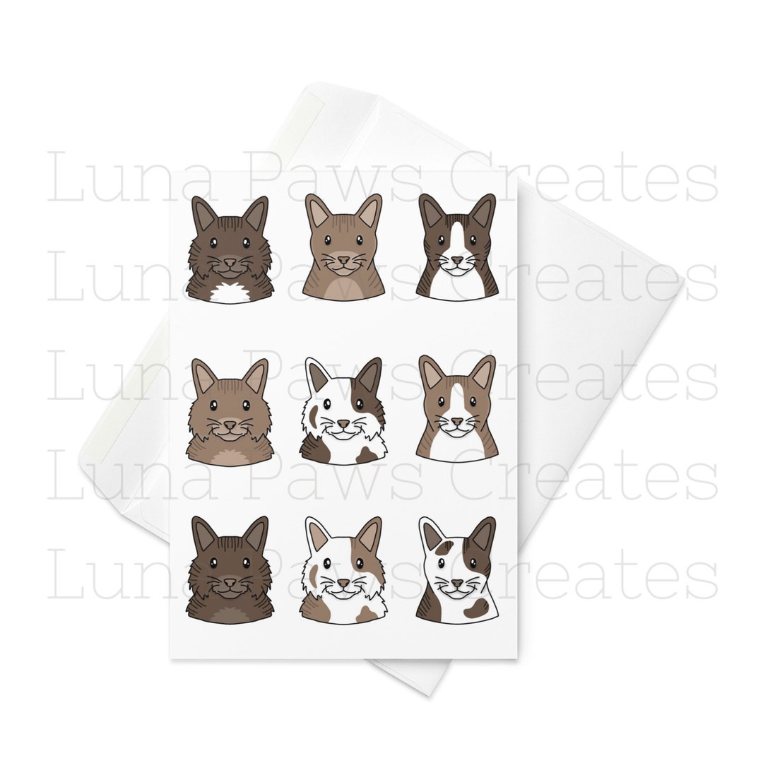 Tabby Cat Greetings Card, Tabby Cat Lover Card, Cat Print Greetings ...