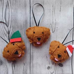 Fox Red Labrador Dog Decoration, Felt Dog Hanging Christmas Decoration ...