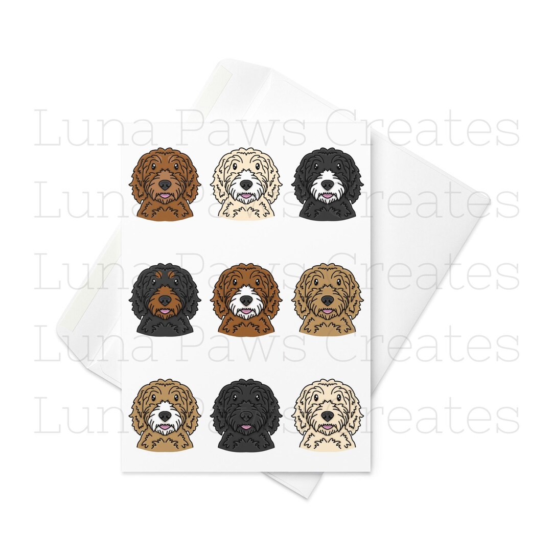 Cavapoo Greetings Card, Cavapoo Lover Card, Dog Print Greetings Card ...