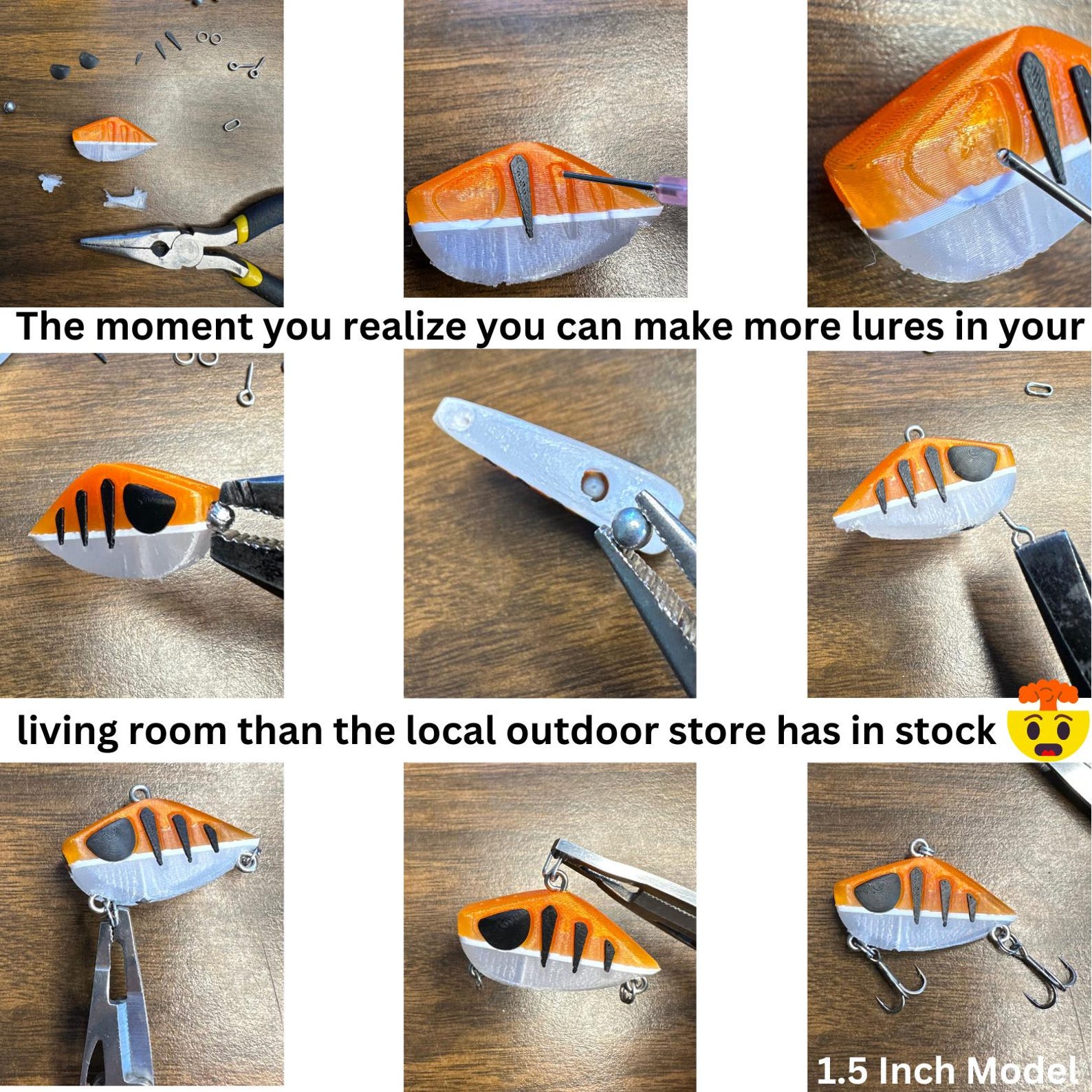 3D Printable Fishing Lure 3 Styles 3D Printed STL File for 3D Printer ...