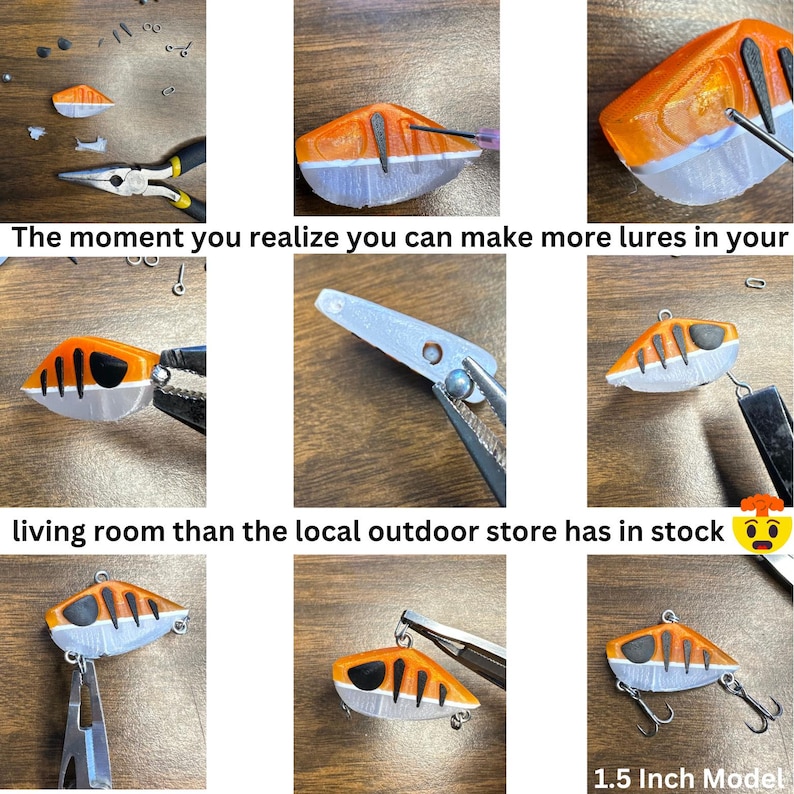 3D Printable Fishing Lure 3 Styles 3D Printed STL File for 3D Printer ...