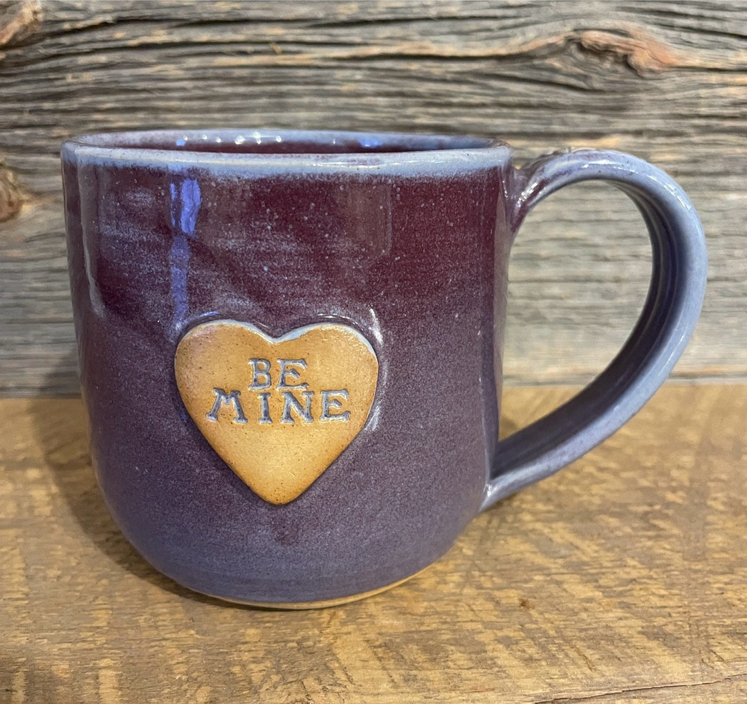 Purple Be Mine Mug With Scroll Textured Handle - Etsy