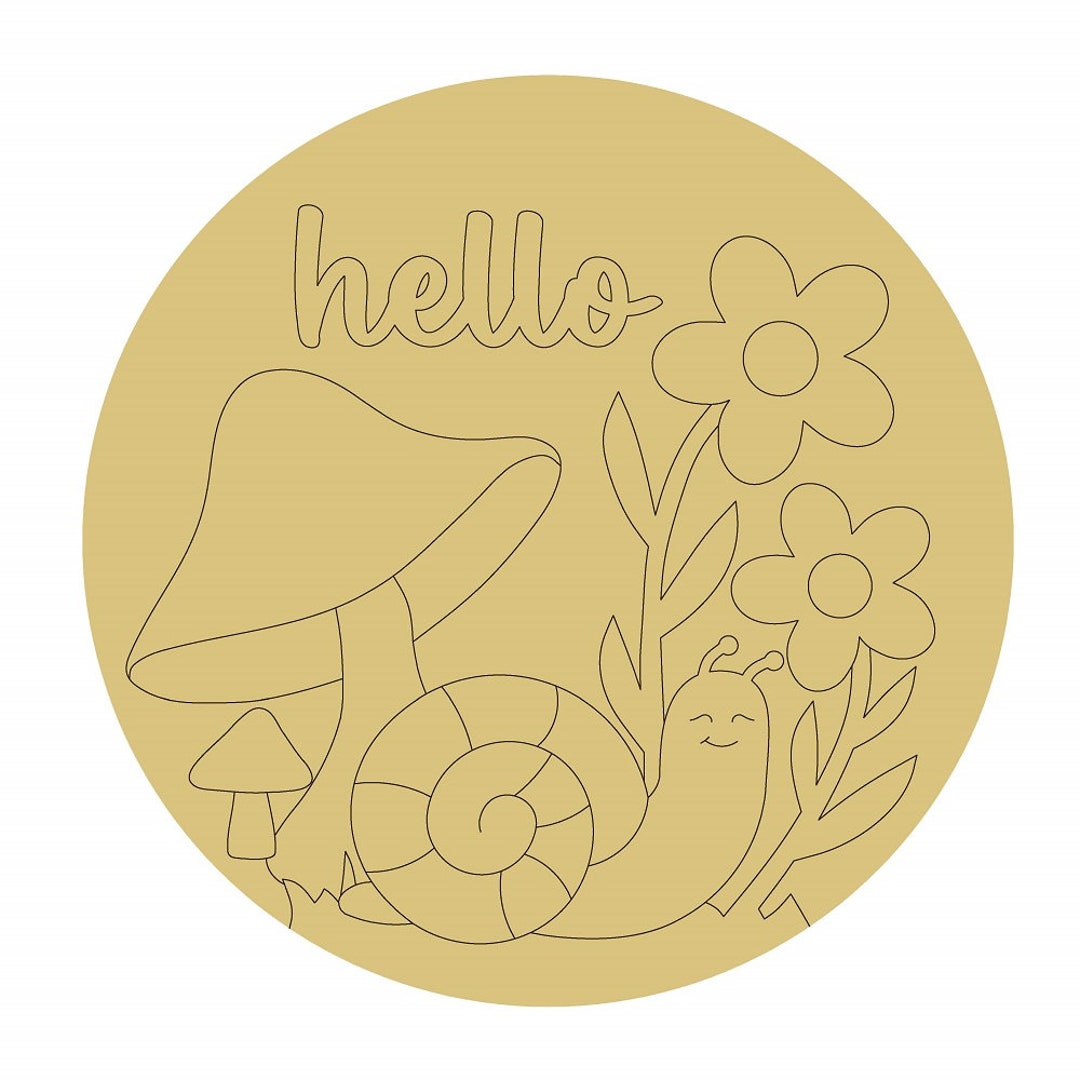 Hello Spring MDF Wood Cutout: DIY Door Hanger Art - Etsy