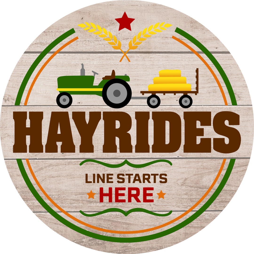 Hayrides Line Starts Here MDF Print Style 1 - Etsy