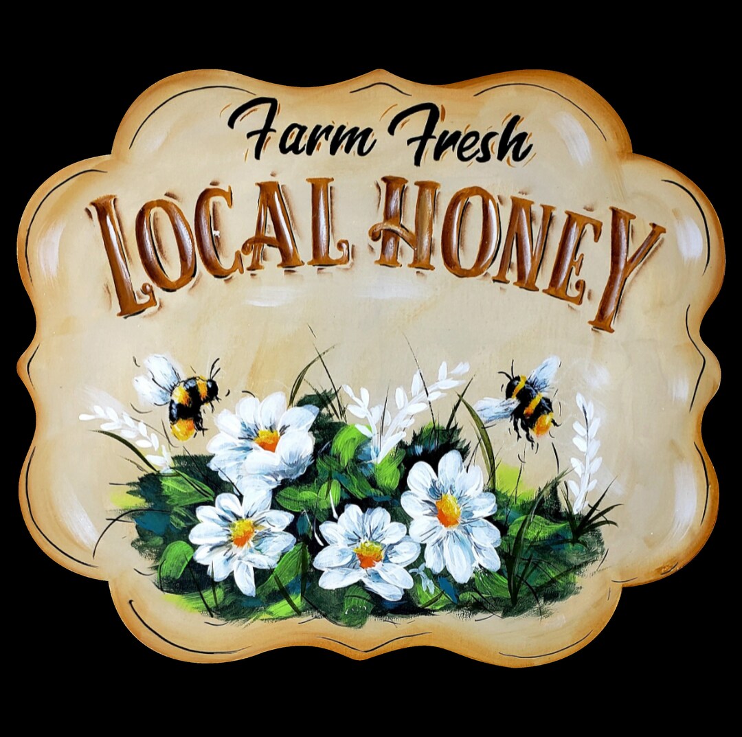Farm Fresh Local Honey Print Shop MDF Style 1 - Etsy