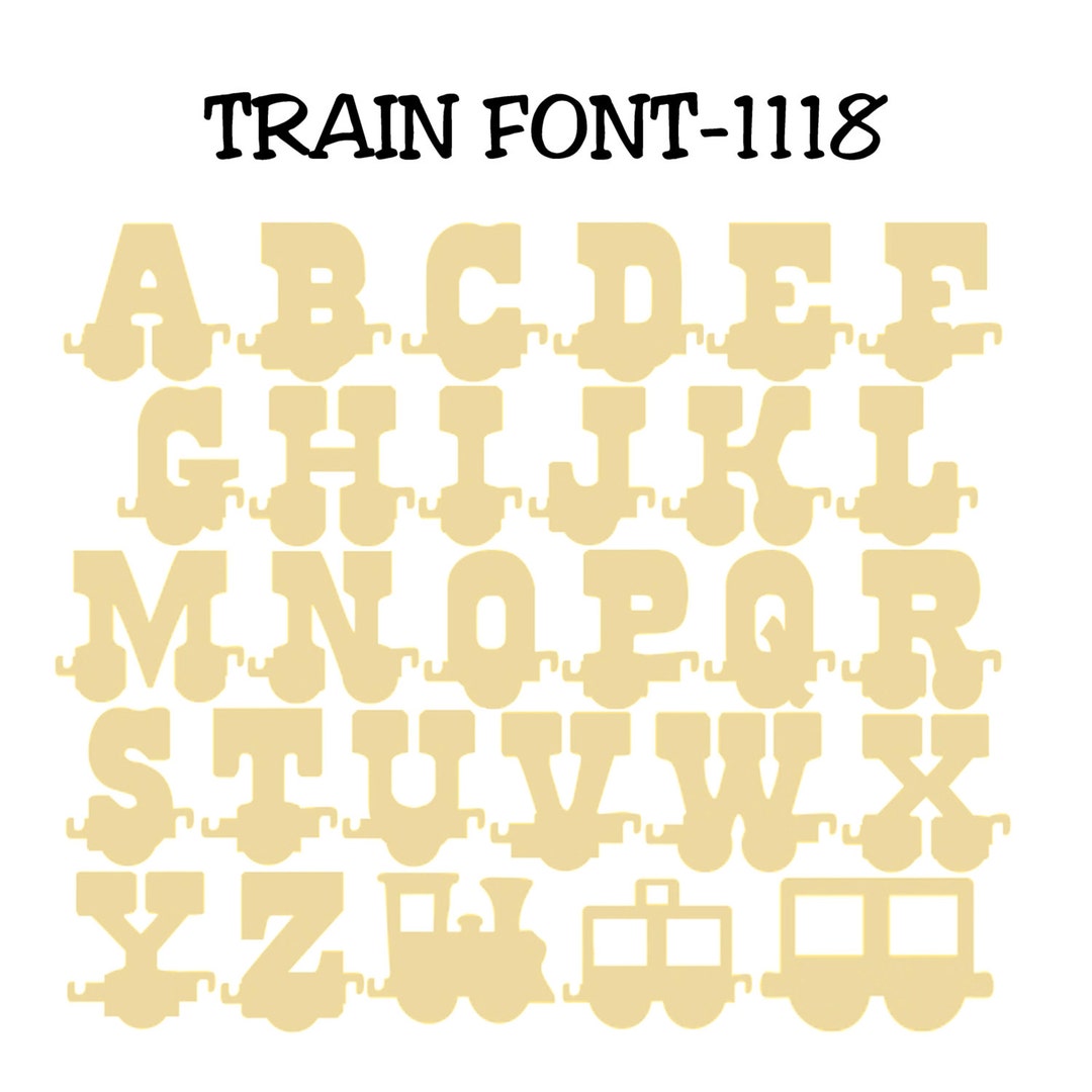 Train Font Wood Cutout: Unfinished MDF Nursery Decor - Etsy