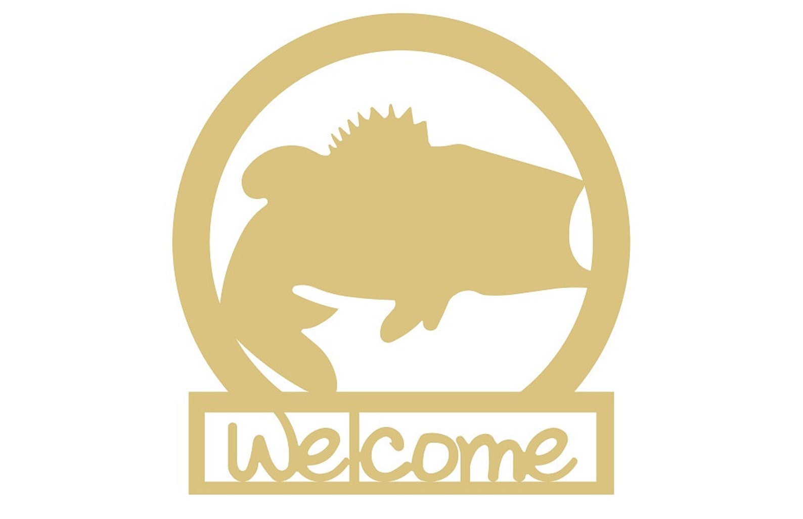 Welcome Bass Sign Cutout Unfinished Wood Lake Sign Home Decor | Etsy