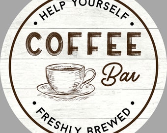 Coffee Bar Help Yourself Sign - Etsy