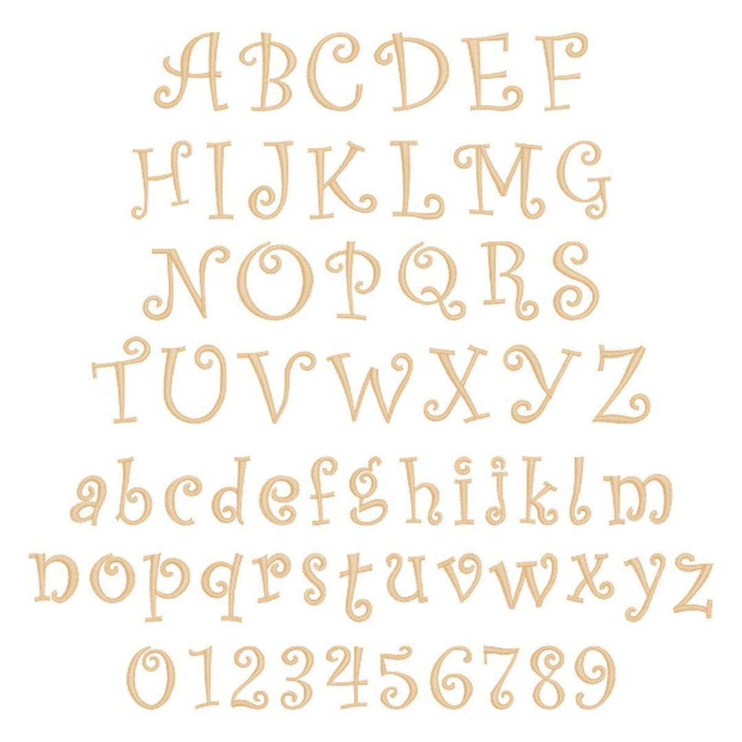 Curly or Curlz Font Cutout Unfinished Wood Home Kids Nursery Decor Door ...