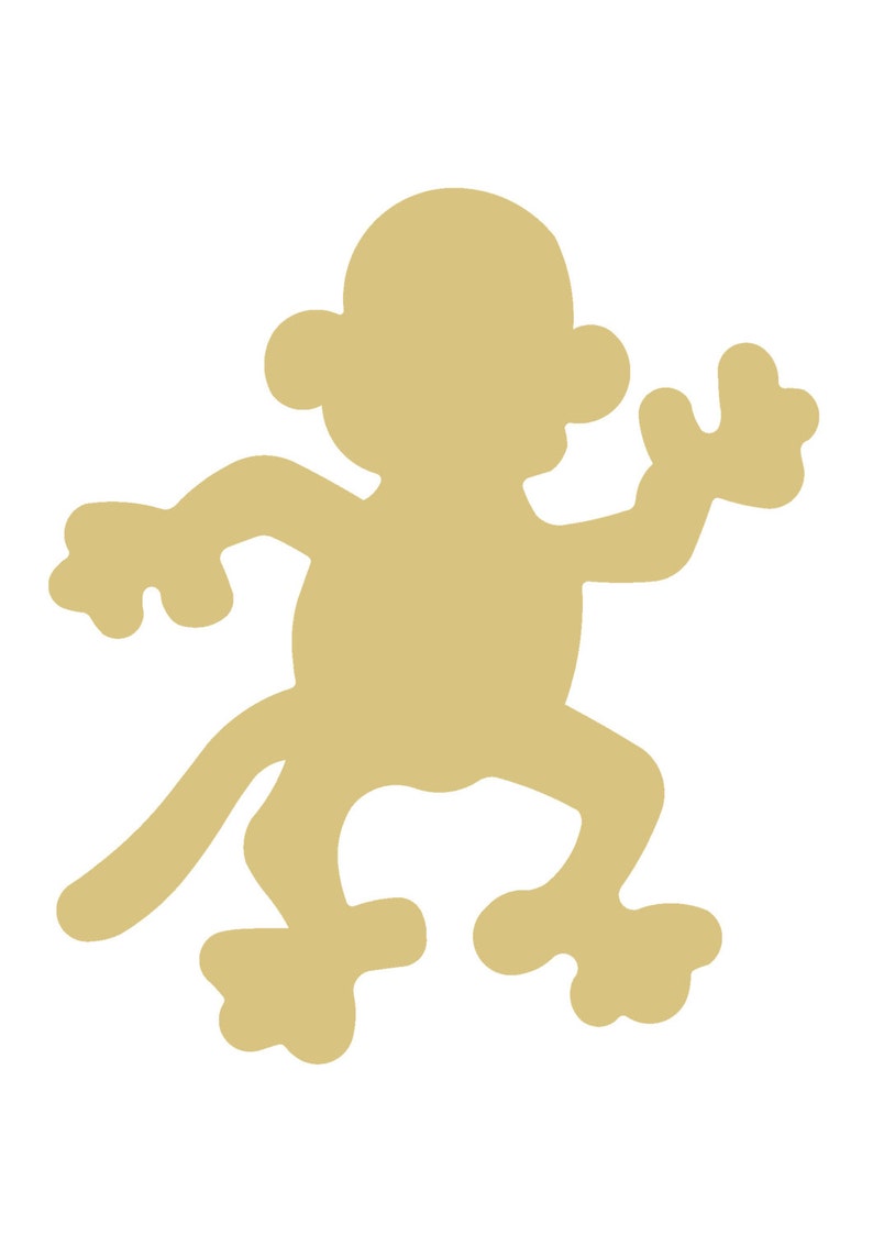 Monkey Cutout Unfinished Wood Nursery Kids Decor Zoo Animal | Etsy