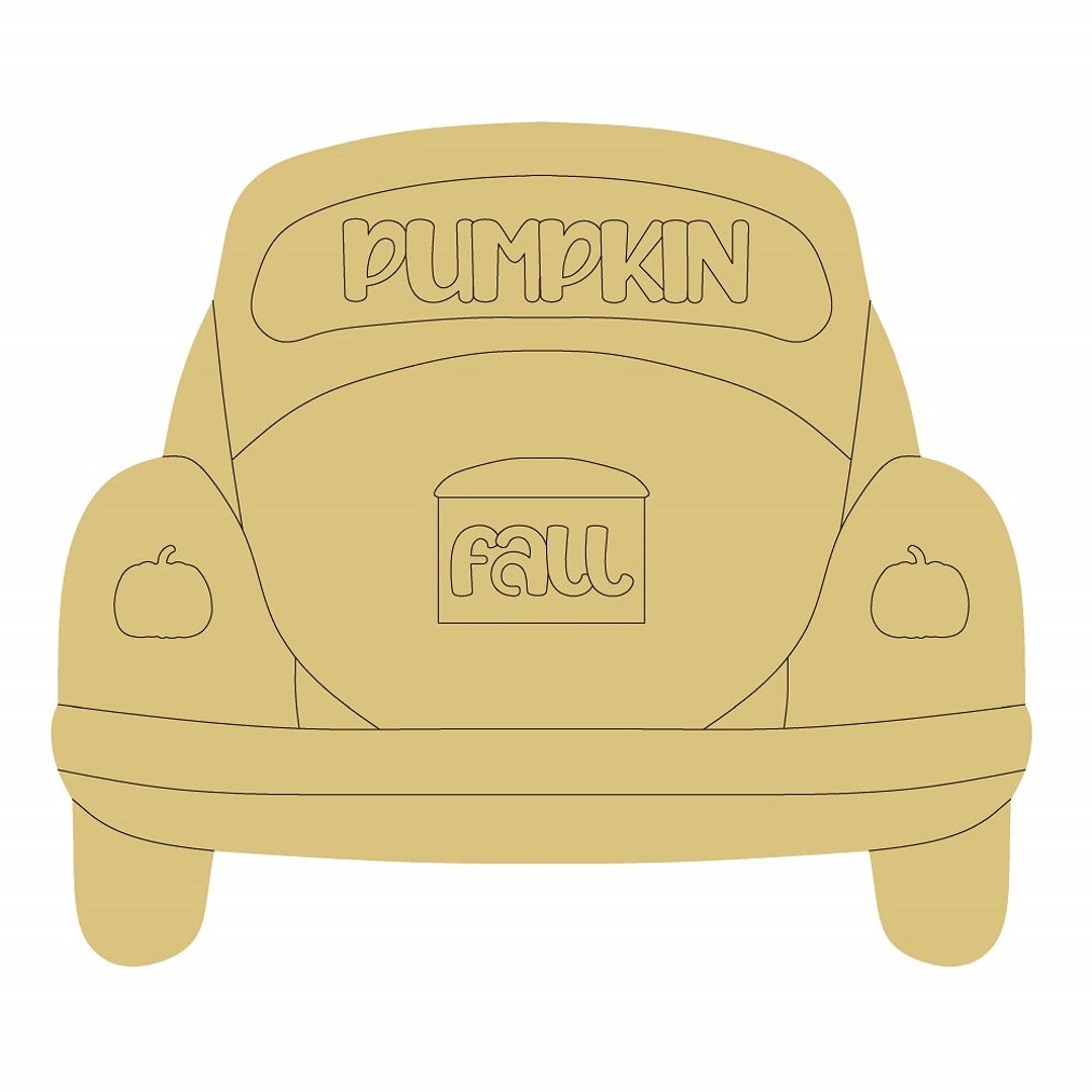 VW Bug Fall Pumpkin MDF Wood Cutout: DIY Door Hanger - Etsy