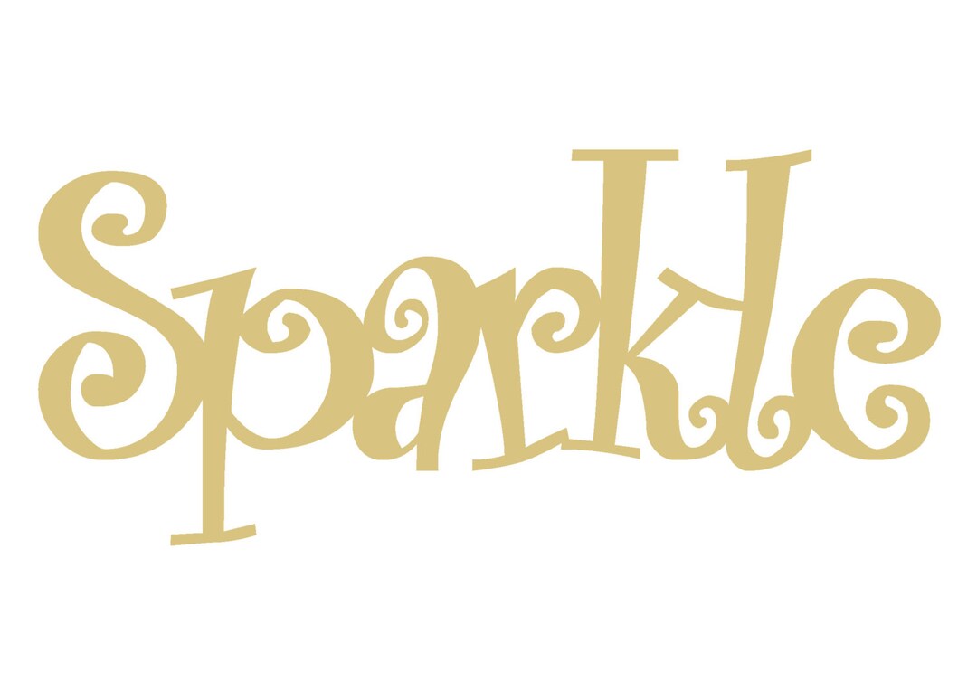 Word Sparkle Cutout Unfinished Wood Kids Room Classroom Door Hanger MDF ...