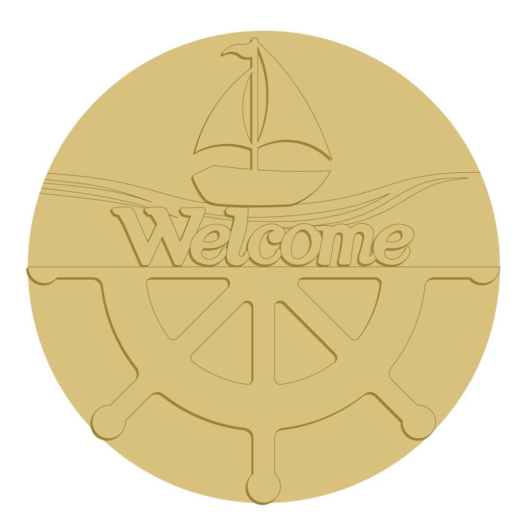Nautical Welcome Sign: Unfinished MDF Wood Door Hanger - Etsy