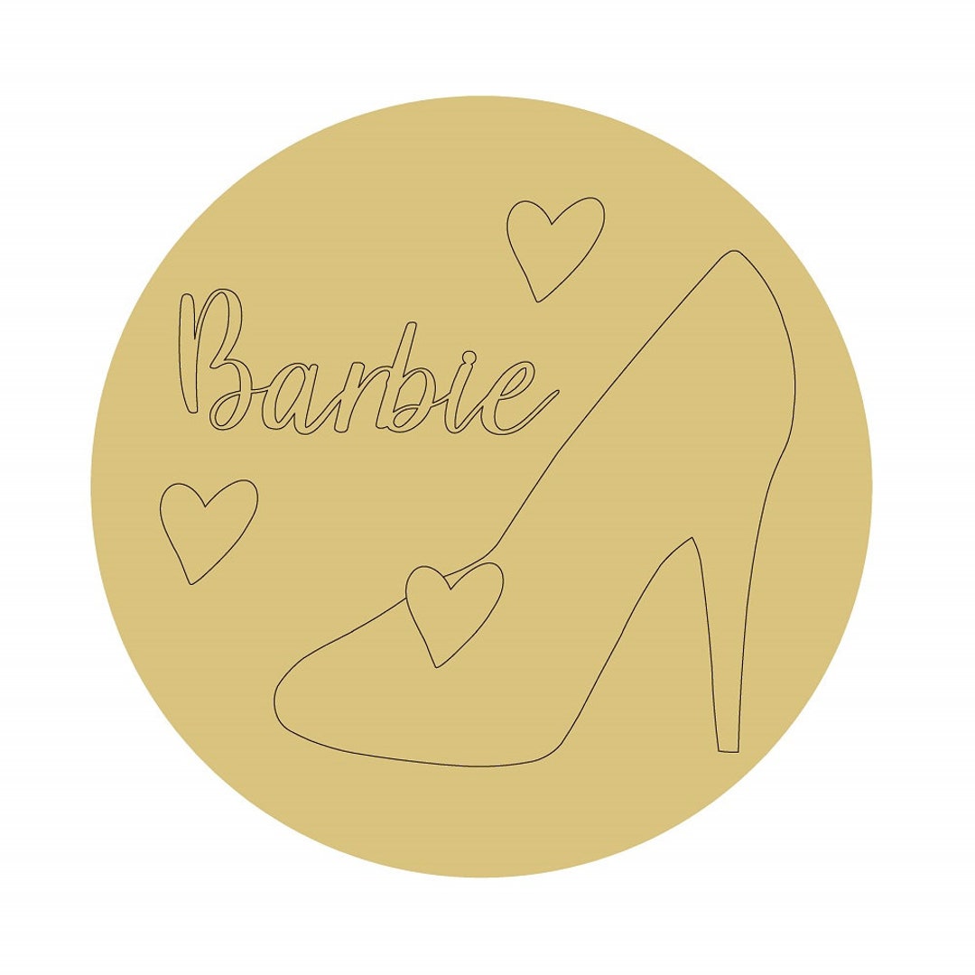 Design by Line Barbie Unfinished MDF Wood Cutout Style 1 Art 1 Door ...