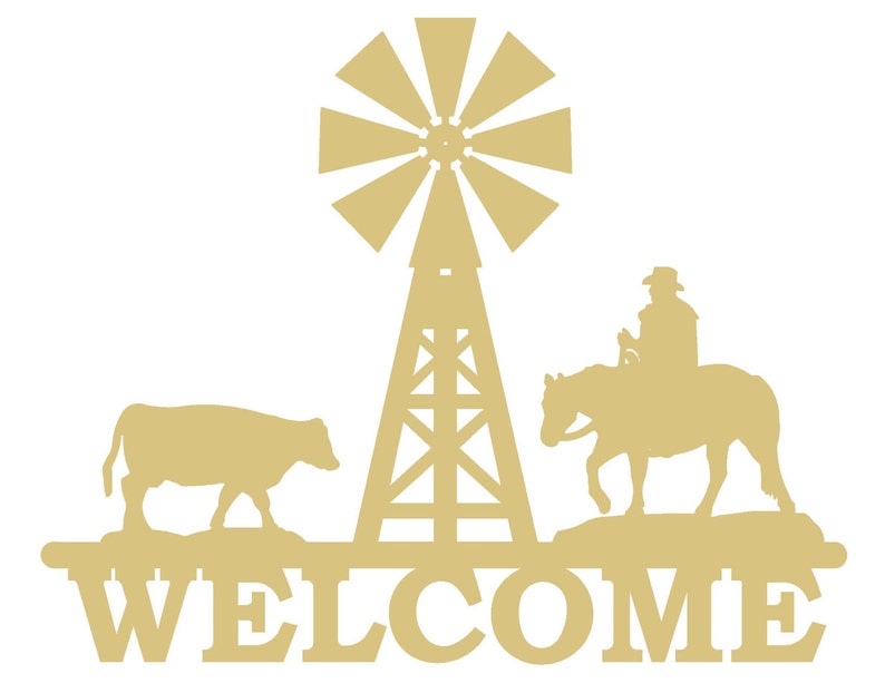Welcome Farm Sign Cutout Unfinished Wood Door Hanger Home - Etsy