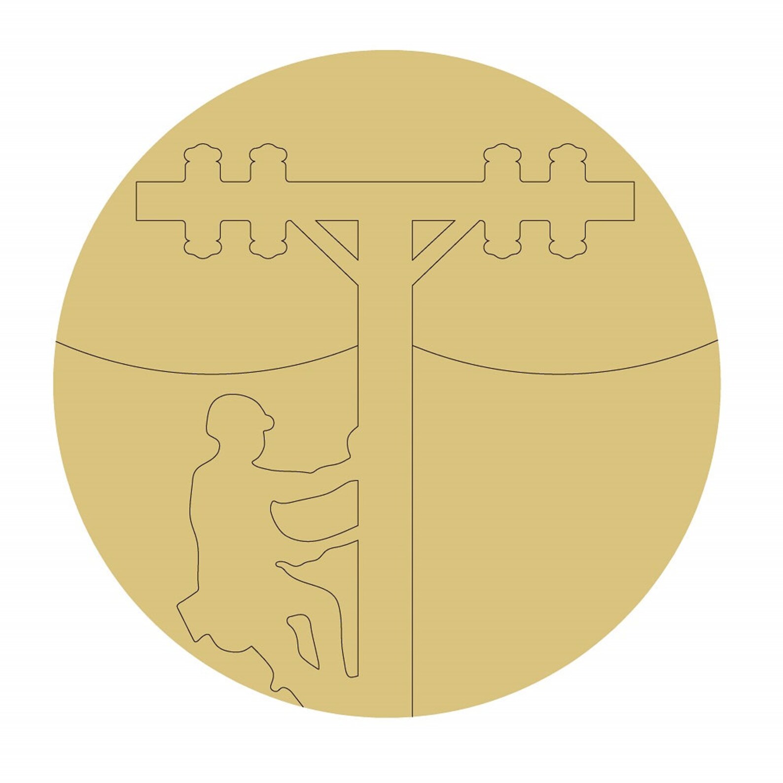 Design by Line Lineman Unfinished MDF Wood Cutout Style 1 Art 1 Door ...