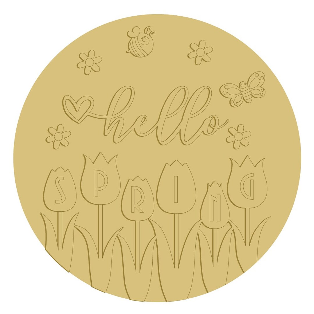 3D Hello Spring Unfinished MDF Wood Cutout Style 2 Art 1 Door Hanger - Etsy