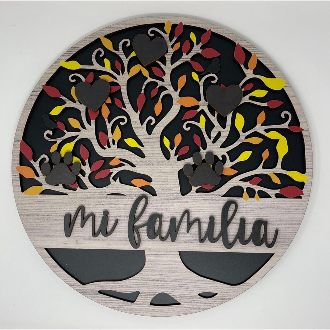 3D Mi Familia Family Tree MDF Print Style 1 - Etsy