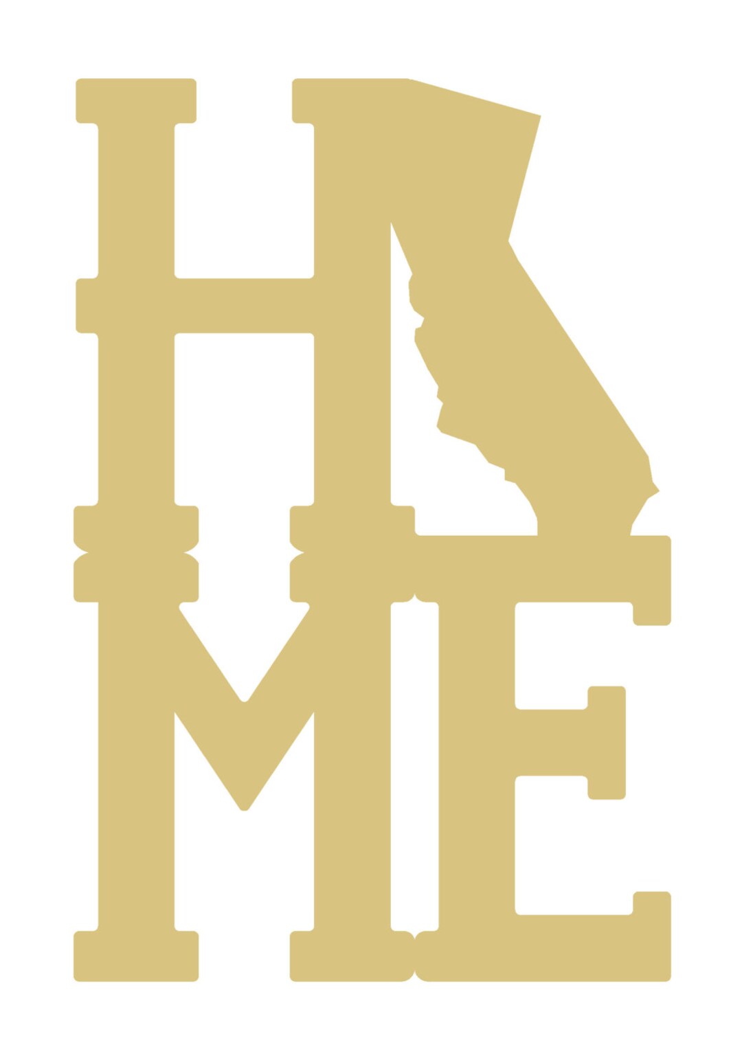 Home California Cutout Unfinished State Home Décor Everyday Door Hanger ...