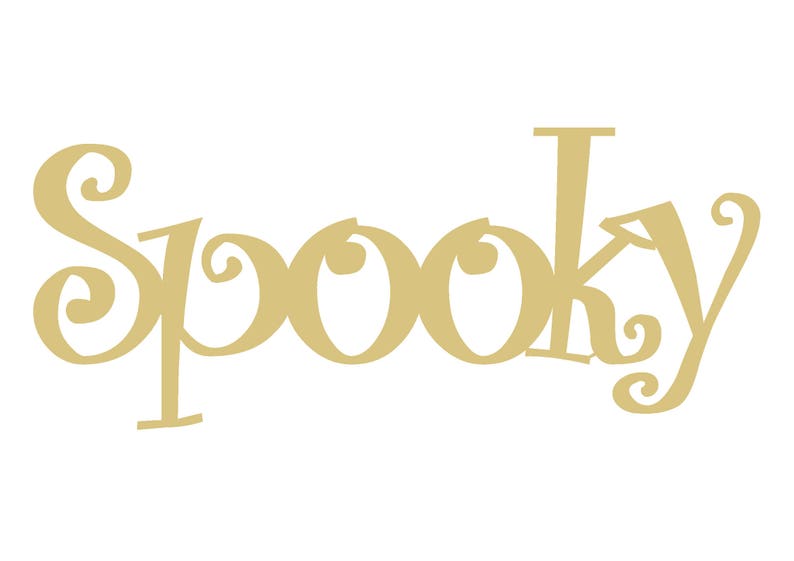 Word Spooky Unfinished Wood Shape Cutout Variety Sizes USA Made ...