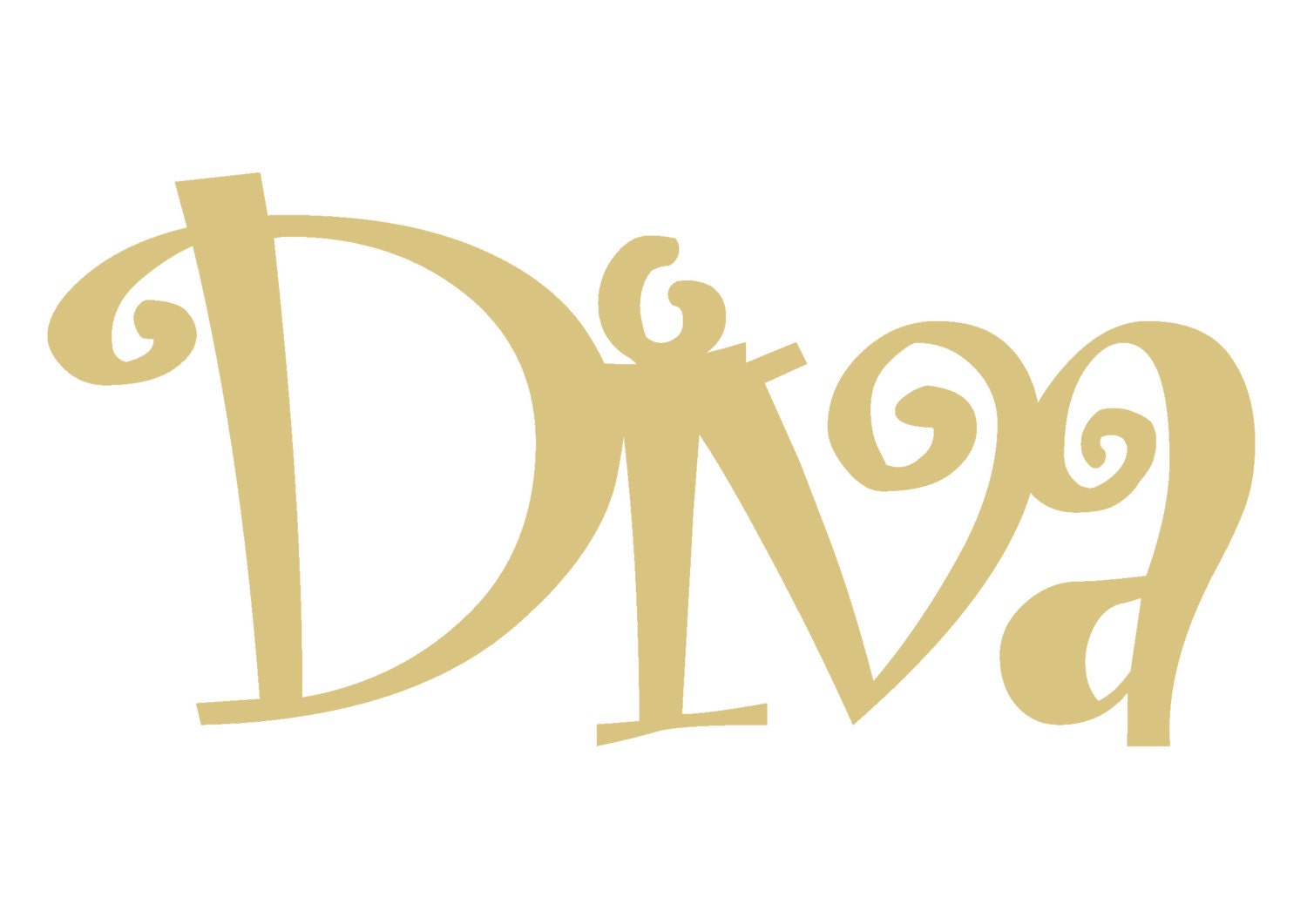 Palabra Diva madera inacabada forma recorte variedad tamaños EE.UU ...