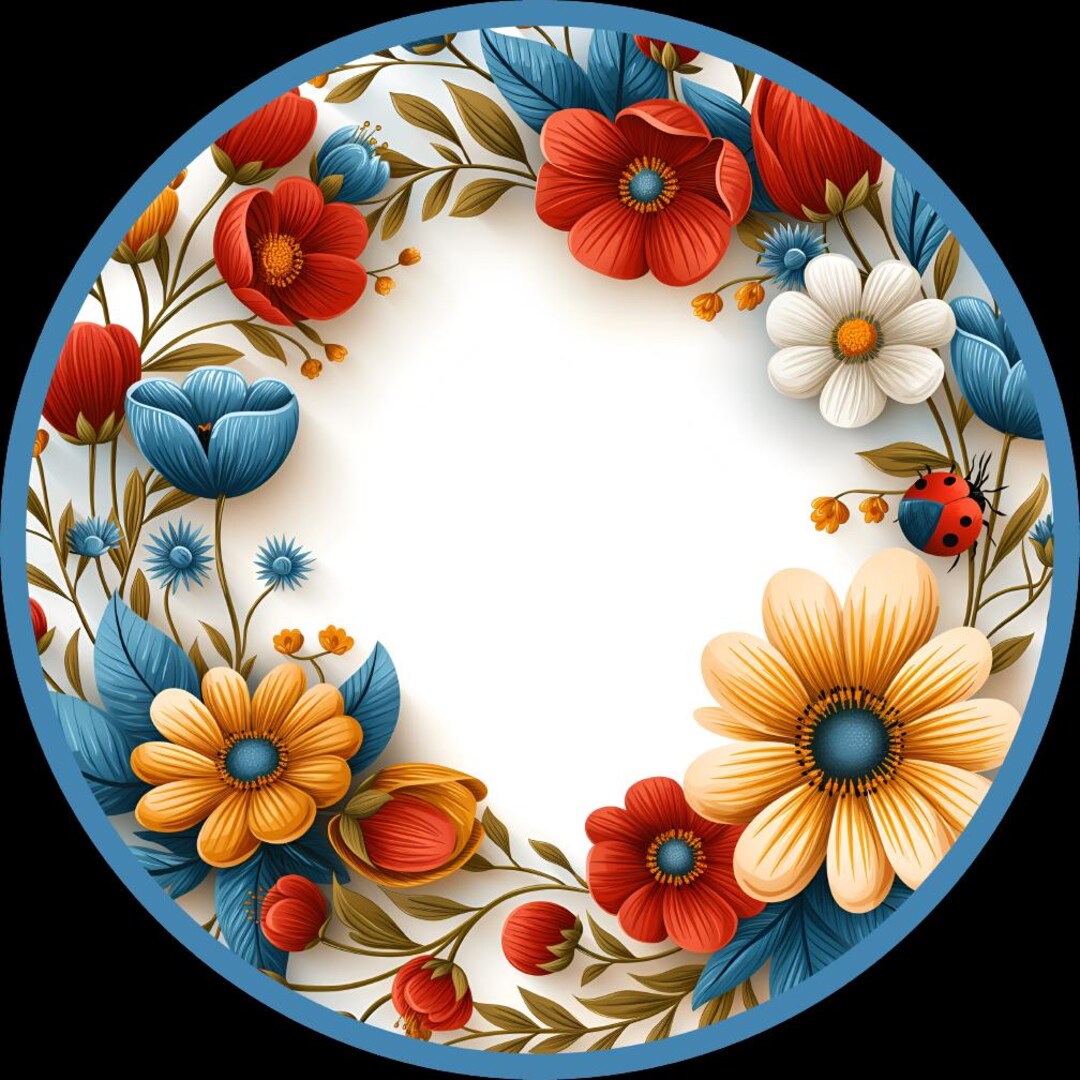 Ps-flower-wreath- Ready to Display Printed MDF Cutout – No Painting ...