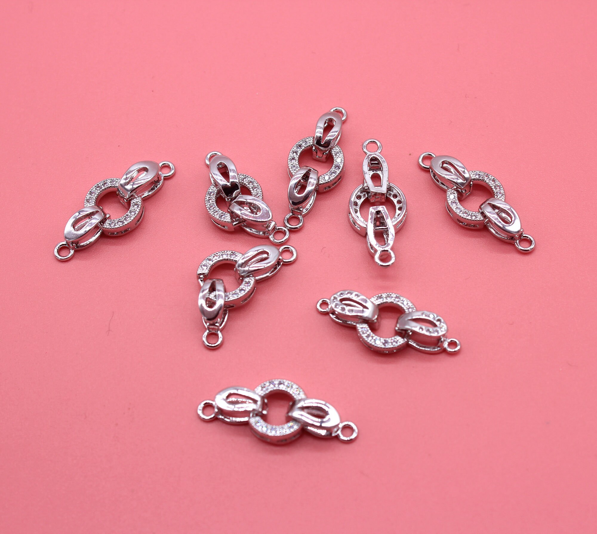 5pcs High Quality Silver plated Flod over Buckle Clasps Round | Etsy