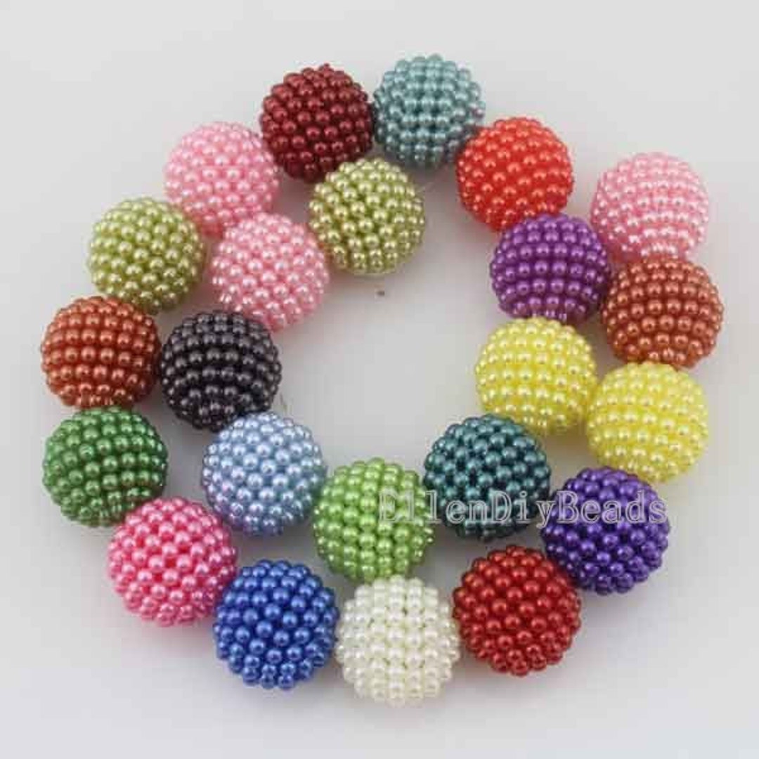 20mm -multi Color Round Pearl Ball Beads,acrylic Plastics Beads,round ...