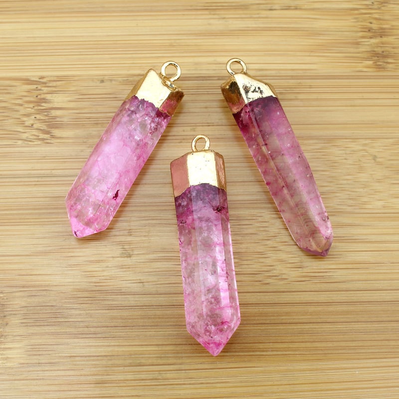 Pink Crystal Pendant - Etsy