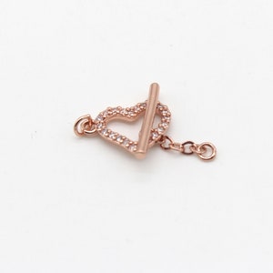 Heart Rose Glod Plated Clasp Toggle,cz Pave Clasps /connector,necklace ...