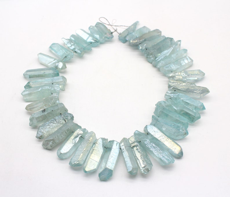 Raw Light Blue Quartz Points blue Aura Quartz Crystal Point - Etsy