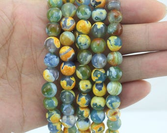 Yellow Agate Banded Agate Beads Yellow Stone Agates Yellow - Etsy